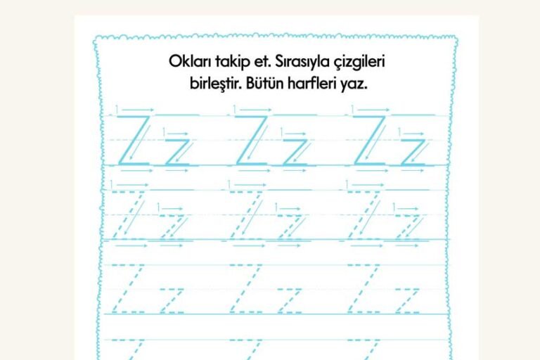 Z Harfini Çizmeyi Öğrenin: Okul Öncesi Ücretsiz PDF Çalışma Sayfaları ...